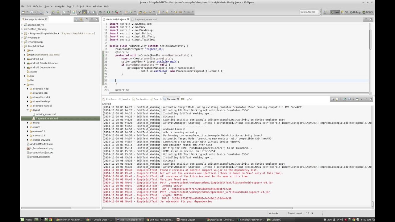 Android Tutorial: Using EditText in a Fragment with a Button