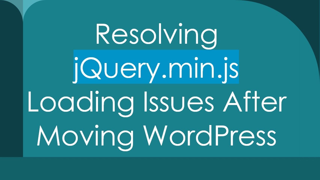 Resolving jQuery.min.js Loading Issues After Moving WordPress