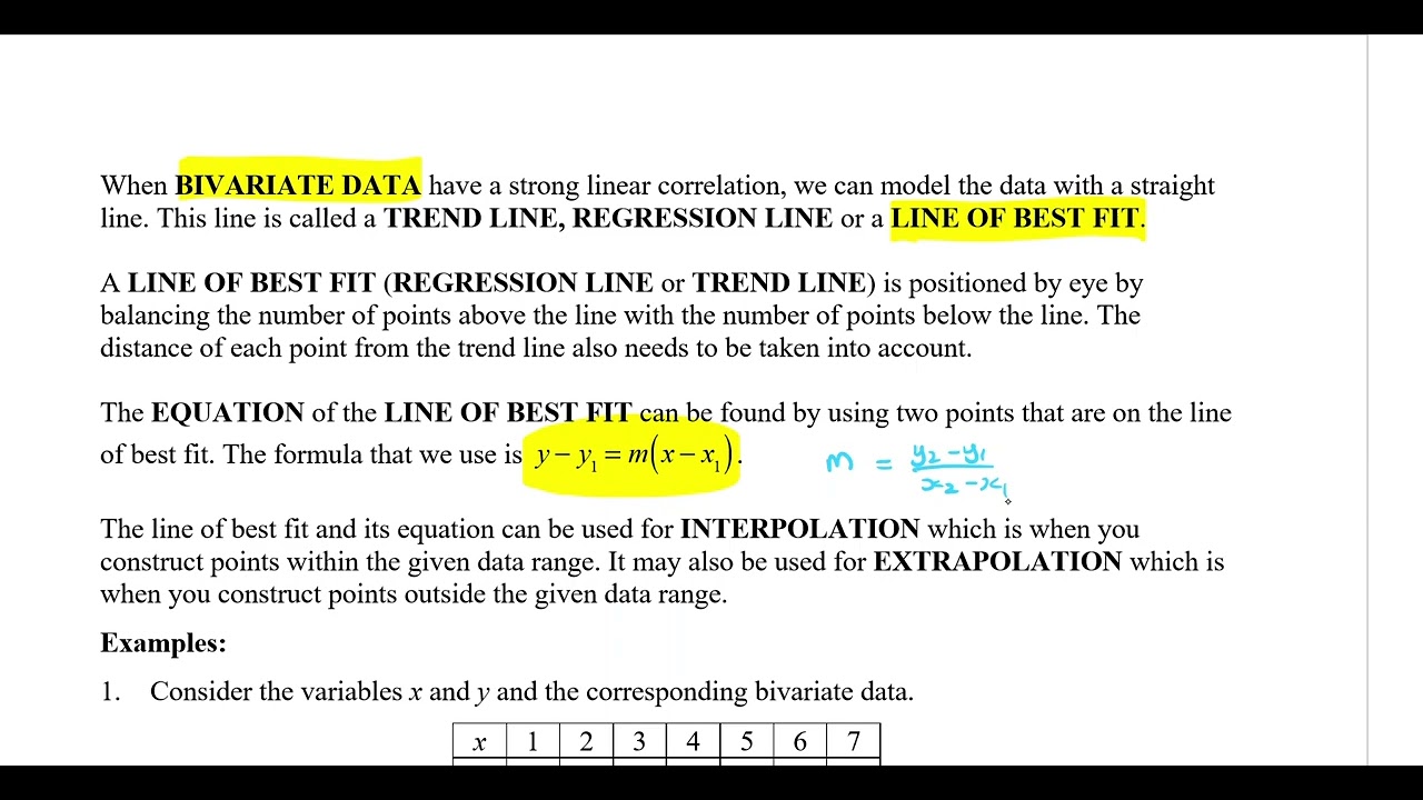 Yr 12 Adv Data 4 - Bivariate Data