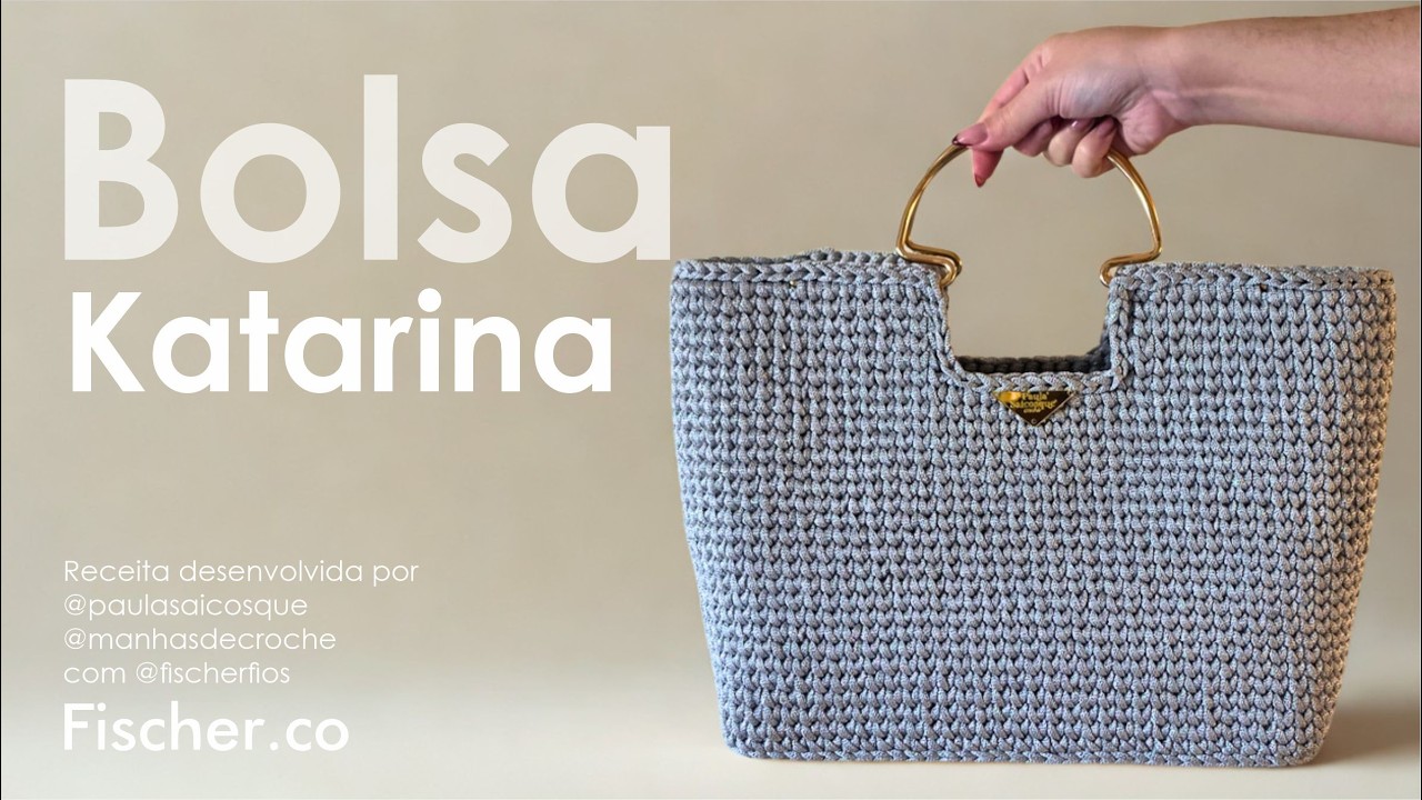 Bolsa Katarina em crochê com Fio Glow da Fischer | Por @manhasdecroche @paulasaicosquecroche