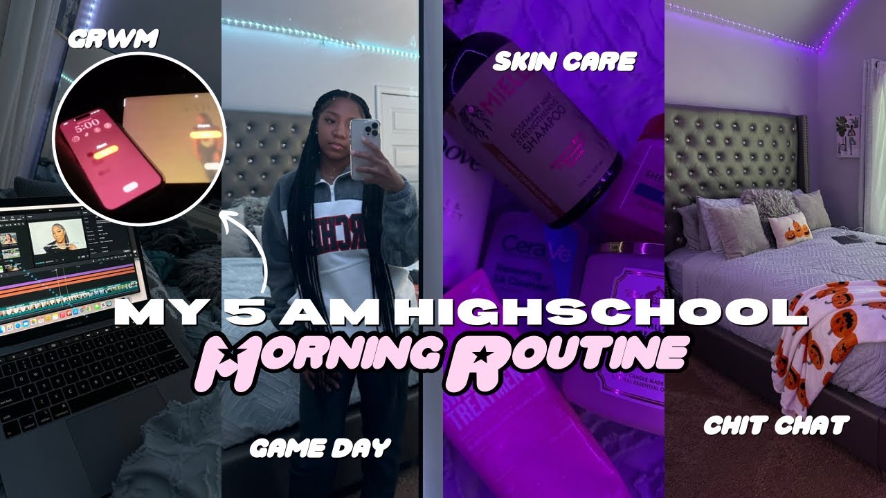 MY REALISTIC 5AM HIGH SCHOOL MORNING ROUTINE|grwm/chitchat,skin care, etc| JordynBriyahna