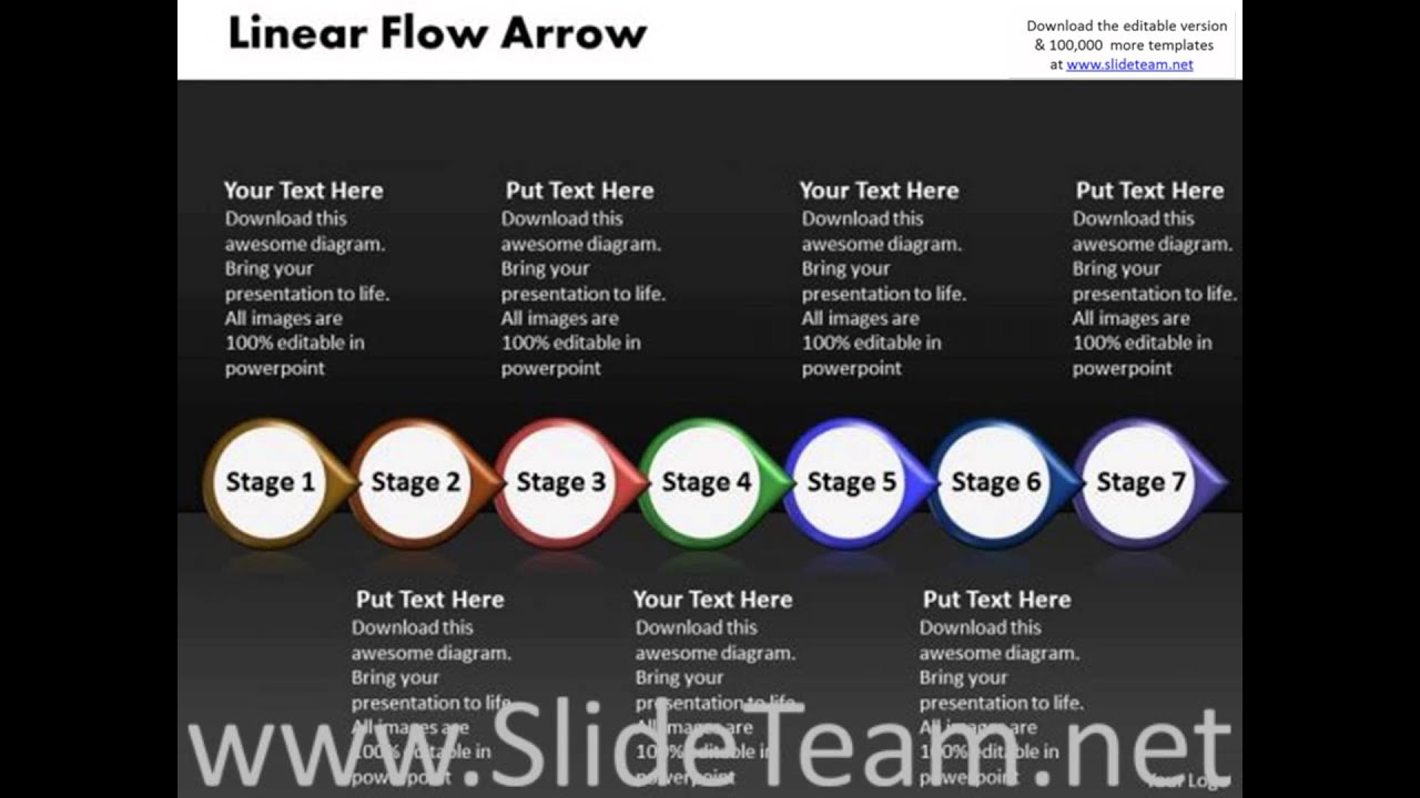 ppt linear flow arrow business 7 power point stage powerpoint templates presentation infographics sl