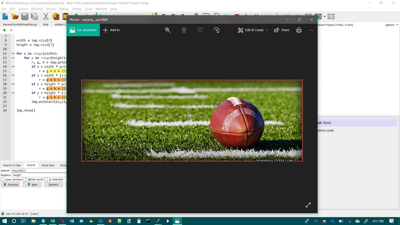 Python: Add a border to a picture