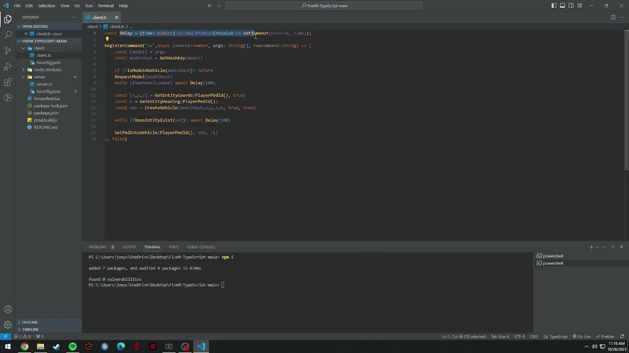 How to code FiveM in typescript!
