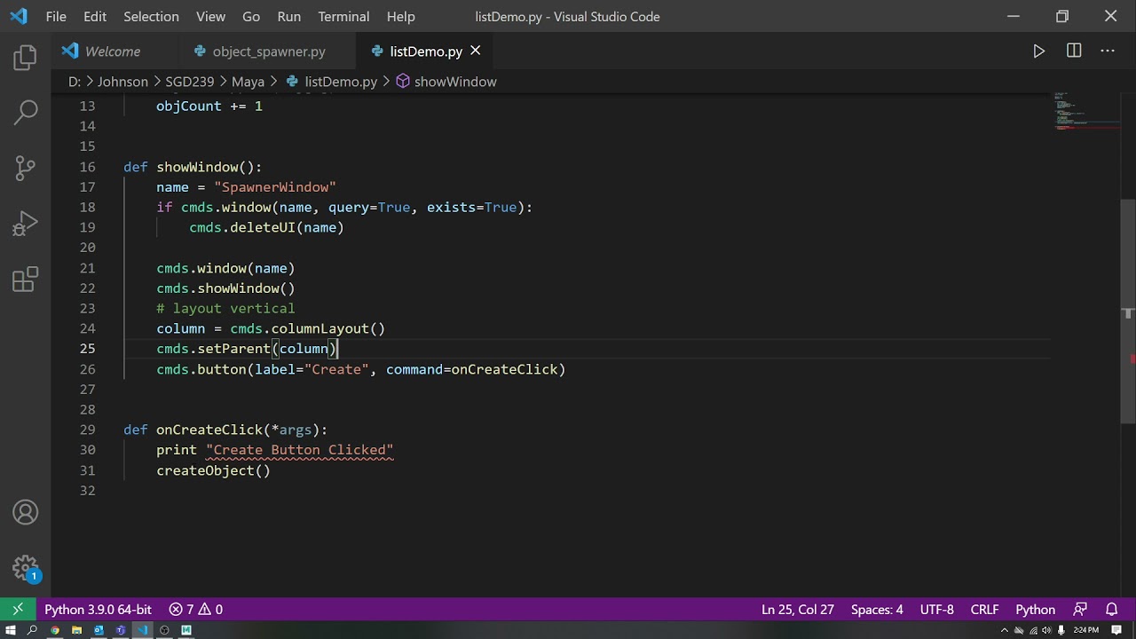 Using a List in Maya with Python