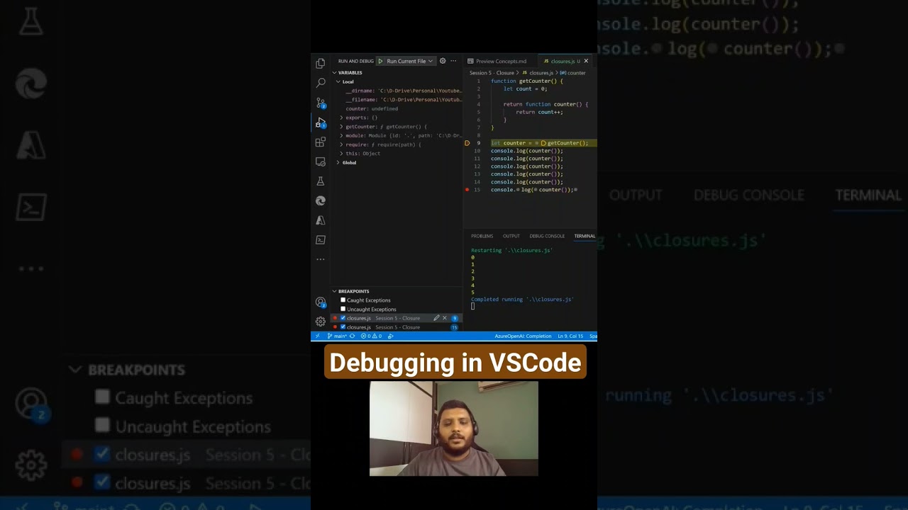 JS Debugging in VSCode by Microsoft SSE