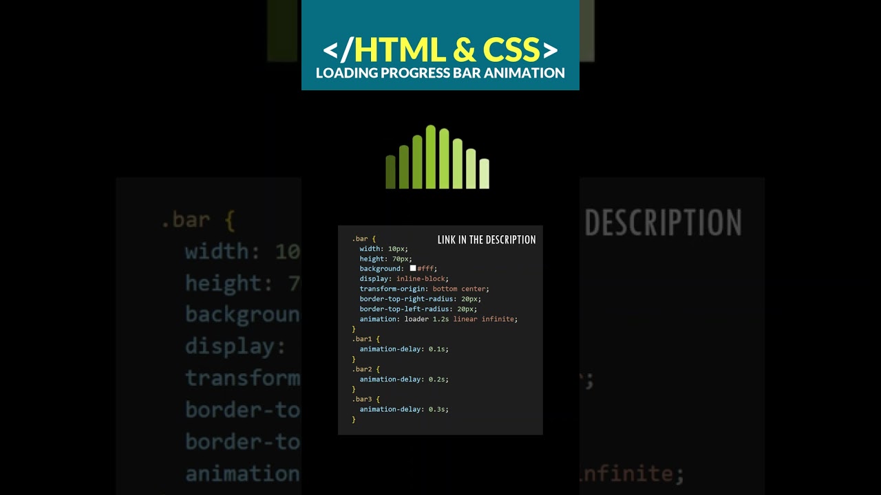 Loading Progress Bar Animation Using HTML & CSS #html #css #html5 #shorts #tips #coding #loading