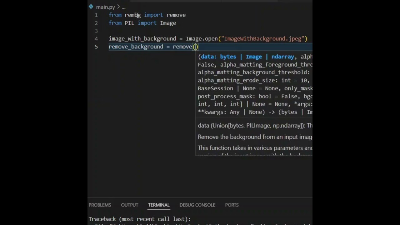 How to remove background from image in Python in 5 line of code #python #webdevelopment #programming