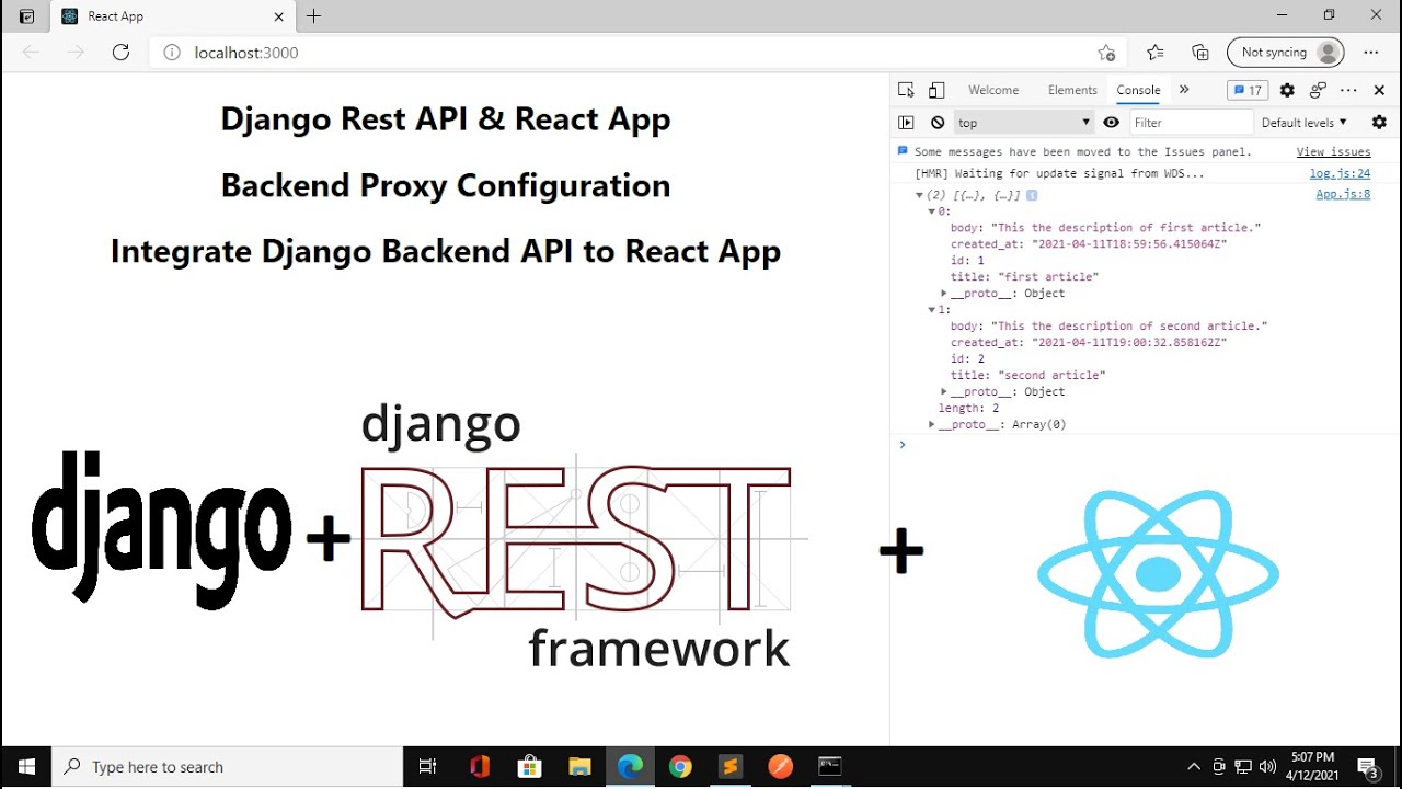 React App and Django Rest API Proxy Backend Configuration | Integrate Django Rest API with React App