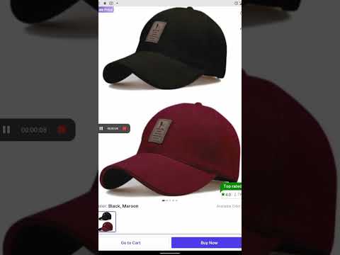 black Cap under ₹170 shopsy app#shopsy #shopping #cap#reels #video #virls