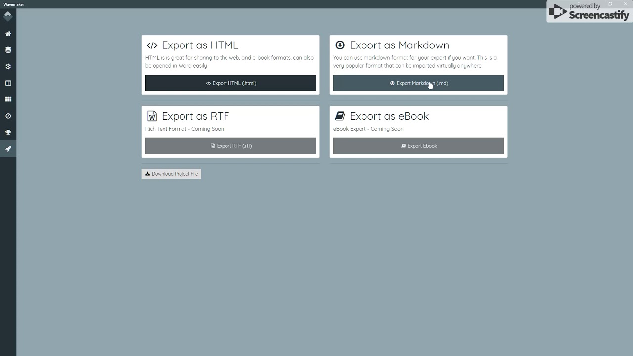 Wavemaker Export your Novel