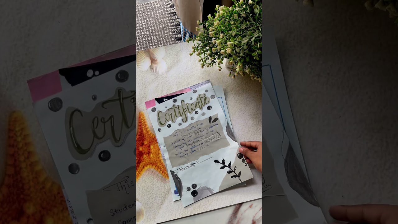 Certificate page ideas | project ideas|#art #design #trendingshorts #project #diy #treandingreels