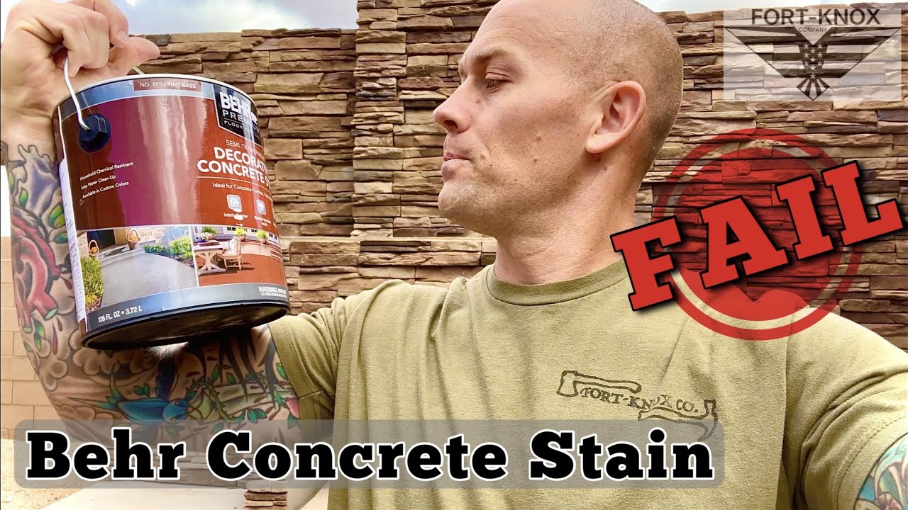 Behr Concrete Stain FAIL !!!  How to Stain Concrete Slab Outdoor | Quick Review What it looks like