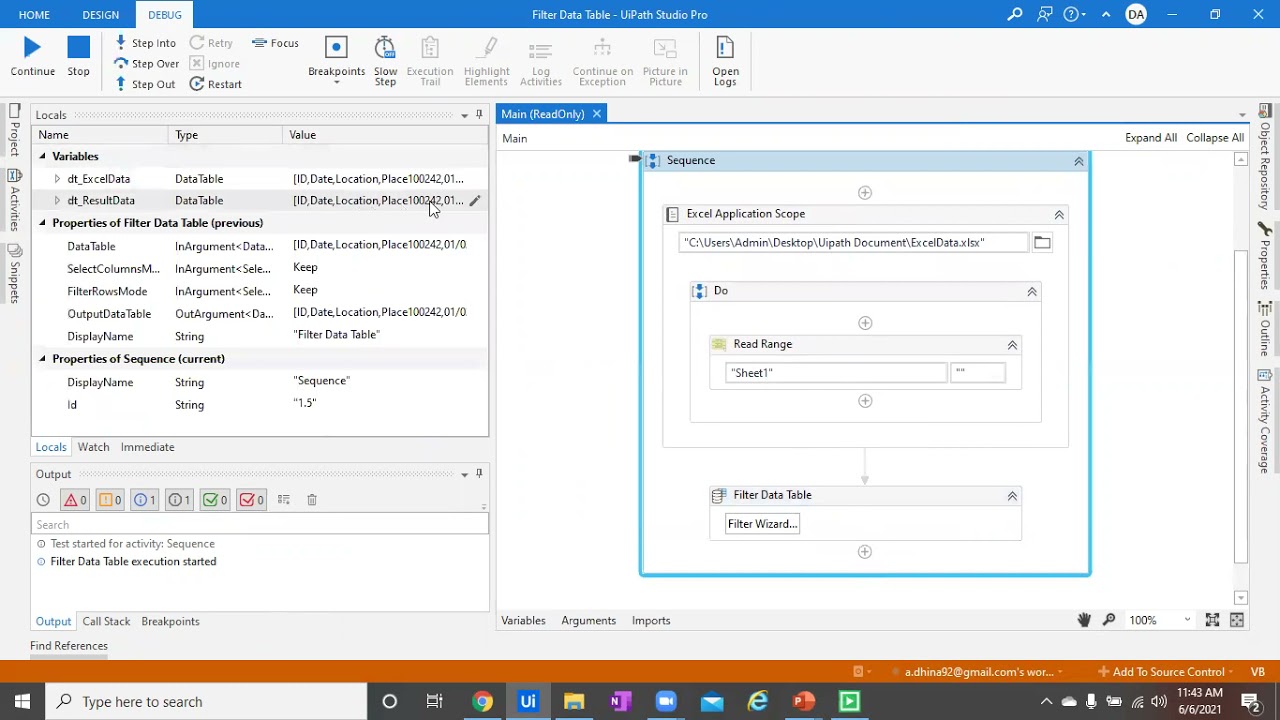 UiPath - Activities: Filter Data Table