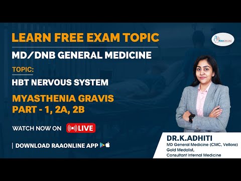 MD/DNB General medicine | HBT | Nervous System | Myasthenia Gravis Part - 1, 2A & 2B | RAAONLINE