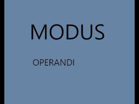 modus operandi