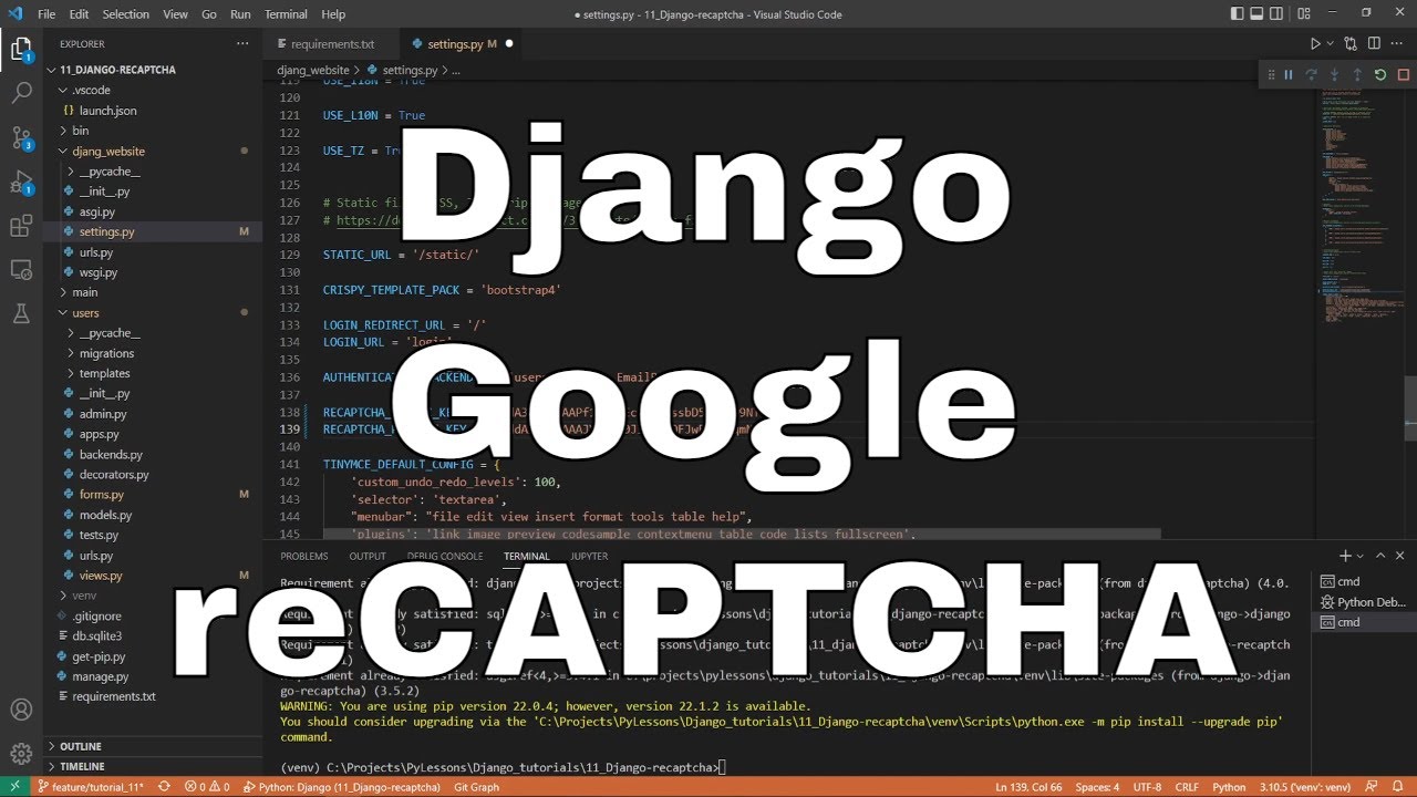 Django Tutorial - Implementing Google reCAPTCHA security #11