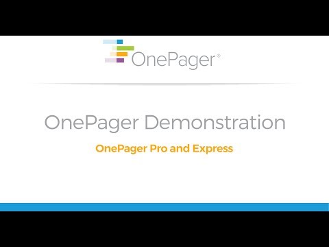 OnePager Demonstration Webinar