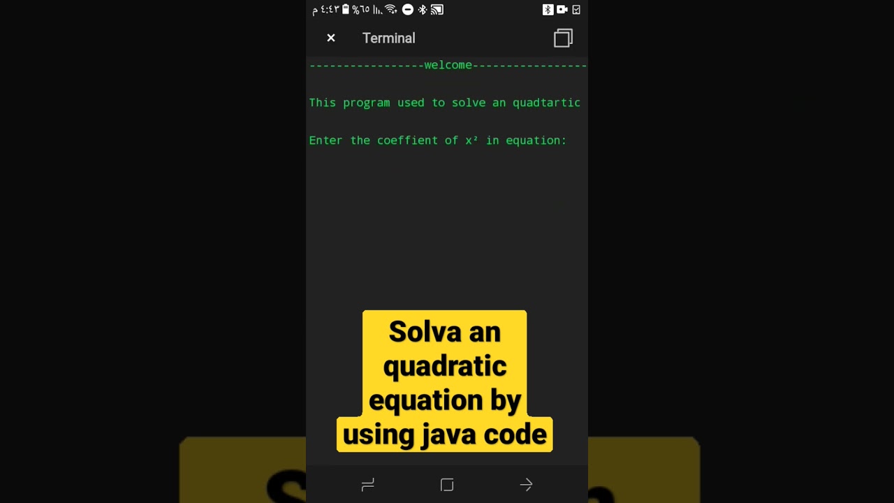 solve quadratic equation (roots and delta) by using java code.. #java#programming#solve#quadratic.