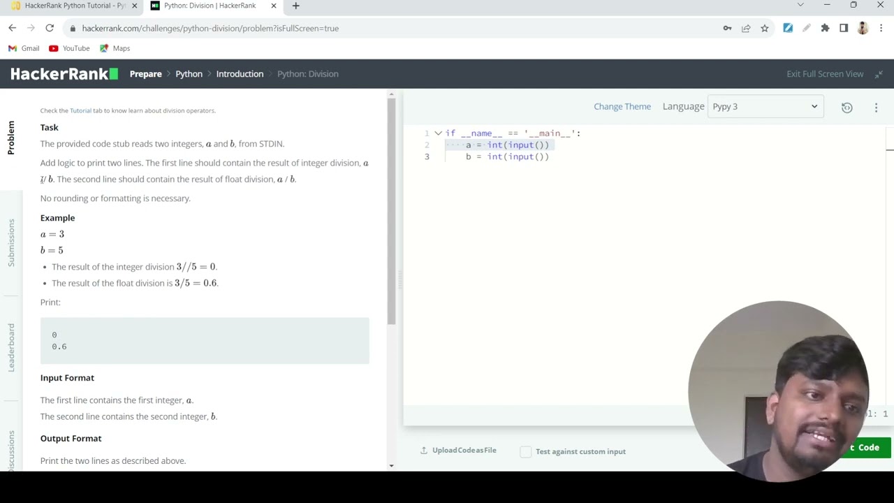 Hackerrank Solution | Python: Divison | #5