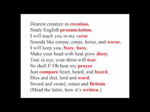 A Lesson on the Irregularities of the English Language