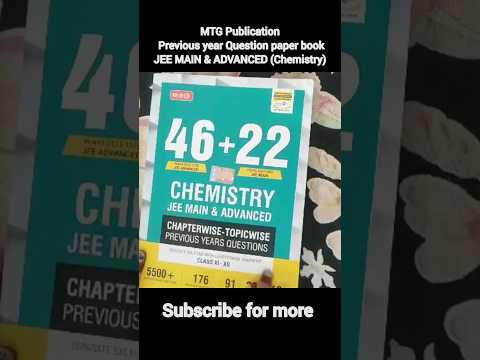 MTG Publication Previous year Question paper bookJEE MAIN & ADVANCED @rcfychemistry