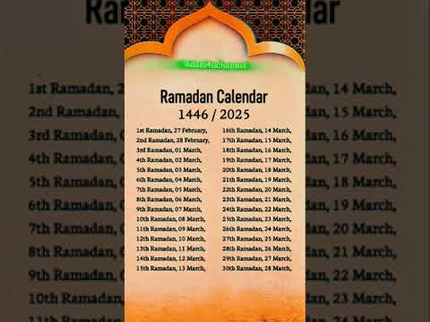 Ramadan Calendar 2025#allah #ramadan #roza #calendar #2025 #islam #muslim #shorts #short #shortvideo