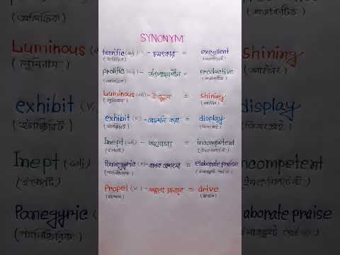 Important SYNONYM for all jobs exam