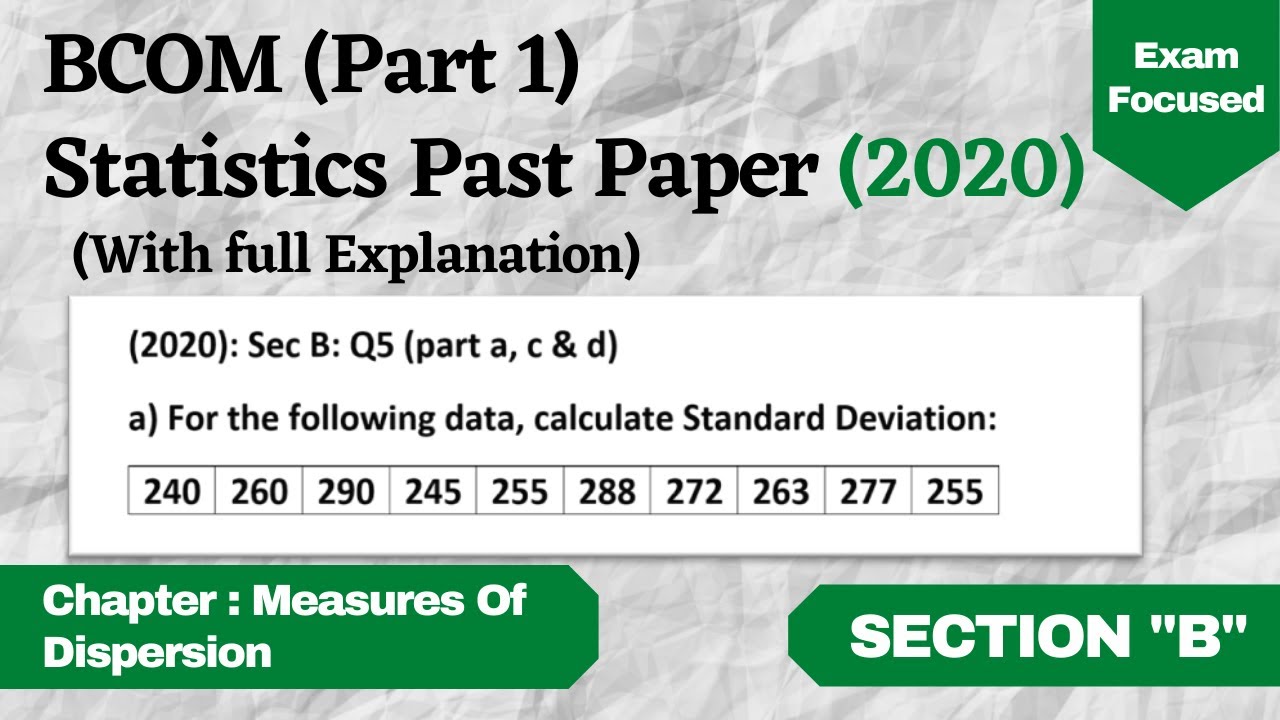 How to Find Standard Deviation, Statistics 2020 (Solution) | Measures of Dispersion