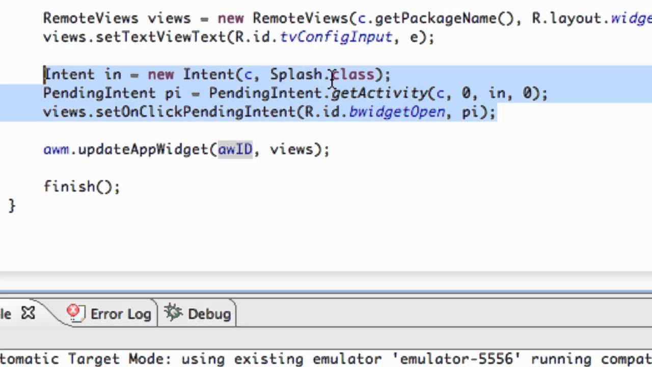 Android Application Development Tutorial - 167 - PendingIntent and widget Buttons