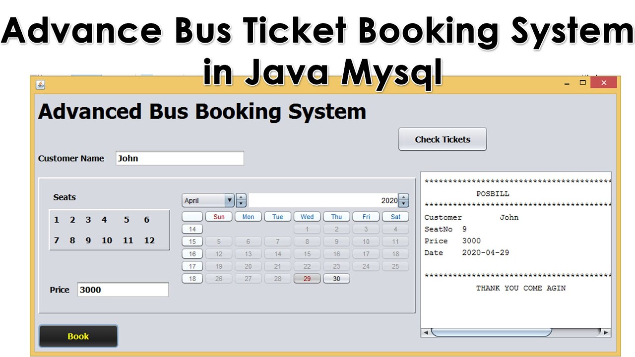 Advance Bus Ticket Booking System in Java Mysql