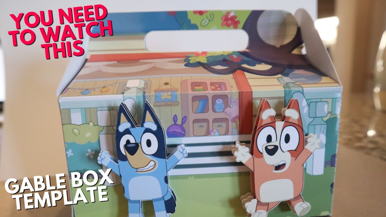 Gable Box Template from Creative Fabrica (Canva + Cricut Tutorial) | DIY Bluey Party Favors