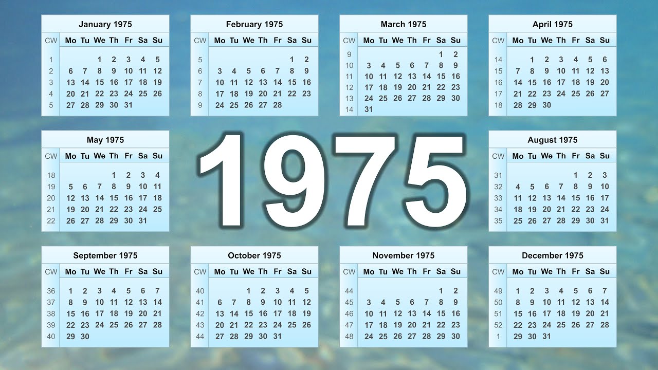 1975 Calendar