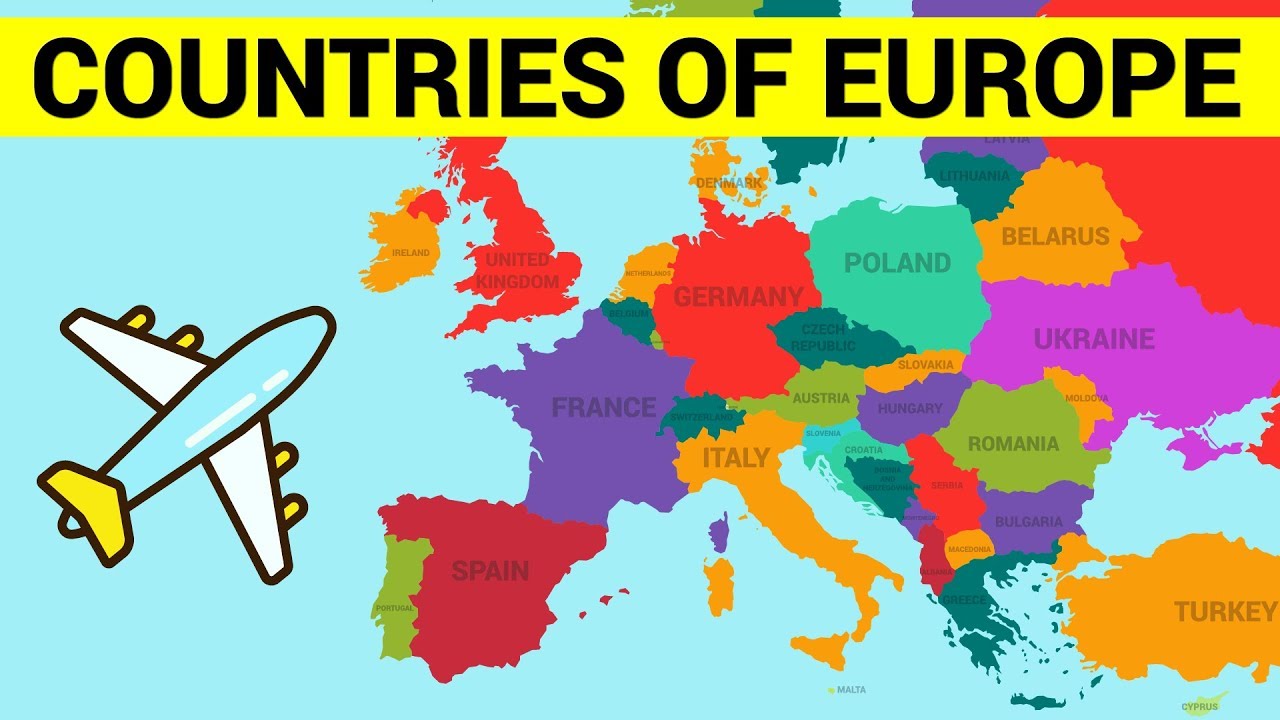 COUNTRIES OF EUROPE for Kids - Learn European Countries Map with Names
