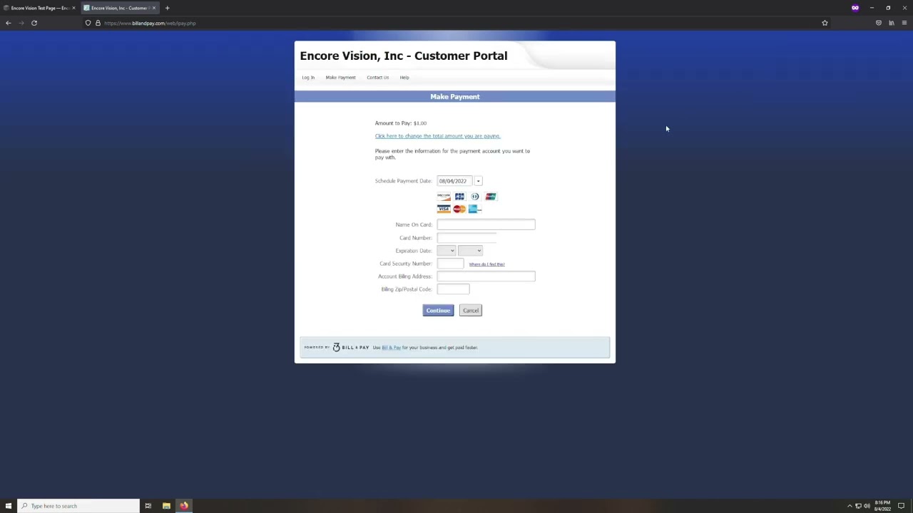 Encore Vision Client Portal