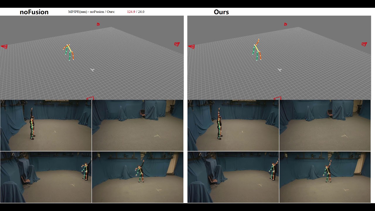 Fusing Wearable IMUs with Multi-View Images for Human Pose Estimation: A Geometric Approach