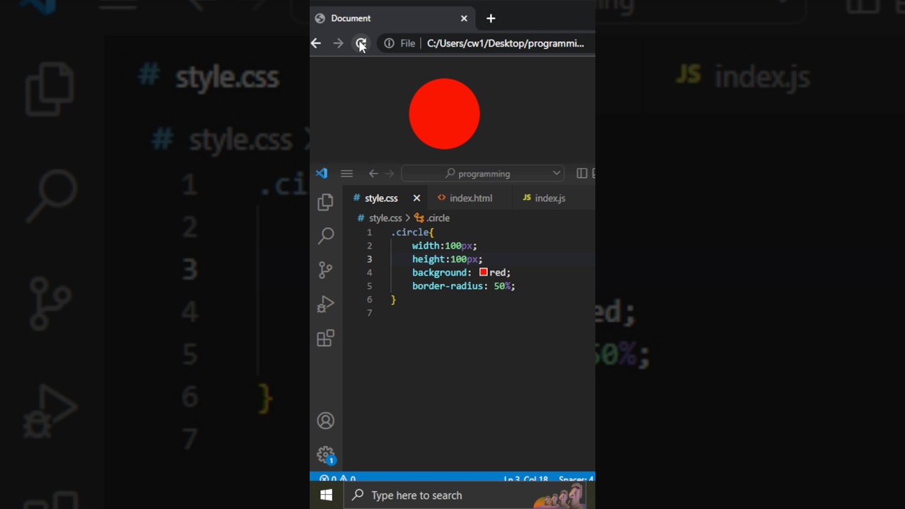 How to make Circle 🔴 in CSS #shorts #css #viral #shortsfeed #html #webdevelopment