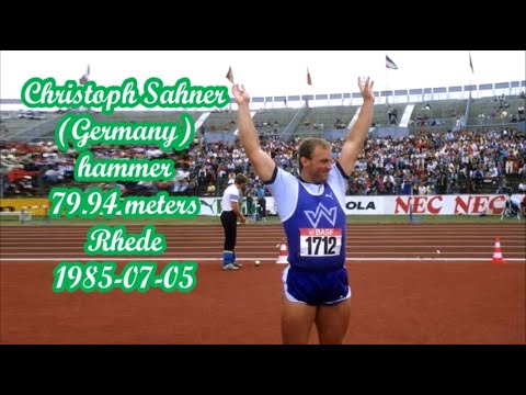 Christoph Sahner (Germany) hammer 79.94 meters Rhede 1985-07-05