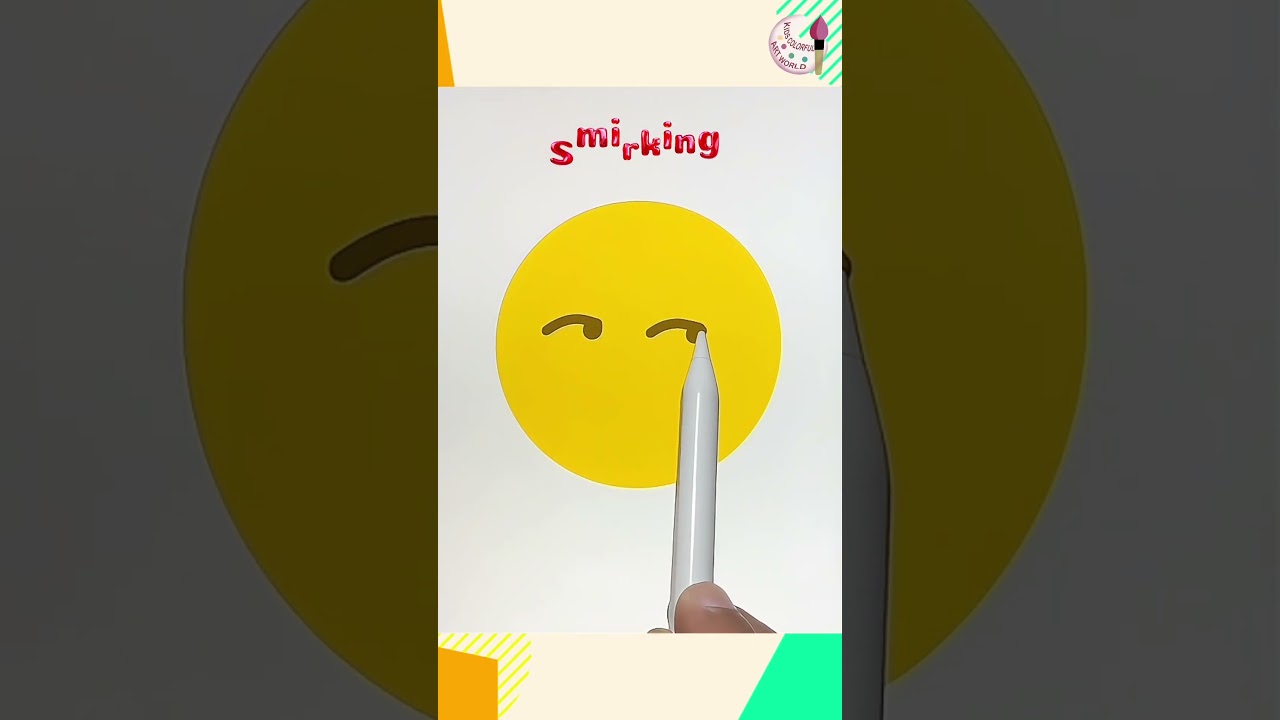 How to draw smirking emoji face? Step by step draw tutorial. #short #viralshort #challenge enge