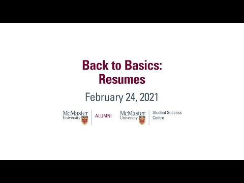 Back to Basics: Resumes