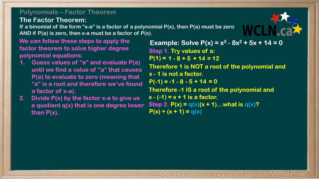WCLN - 3.5 Factor Theorem - Factor Theorem Steps