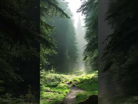 green foggy forest 🌲💚