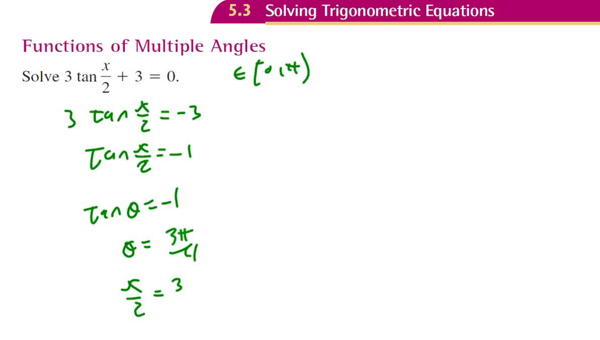 Functions of Multiple Angles Ex 1