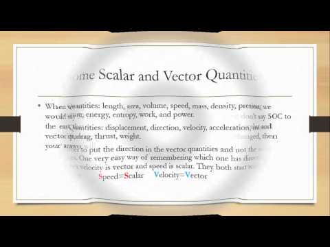 Scalar and Vector Quantities