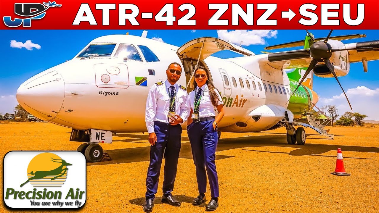 Precision Air ATR-42 Cockpit from Zanzibar🇹🇿 to Seronera🇹🇿 (Serengeti National Park)