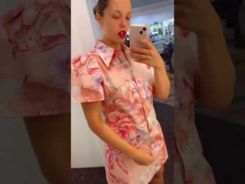 Brooke Shirt Sleeve Mini Dress - Swallow Print in Lush