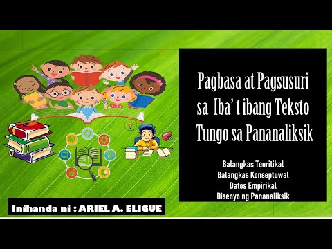 Balangkas Teoretikal at Konseptuwal, Disenyo ng Pag - aaral at Empirikal na Datos