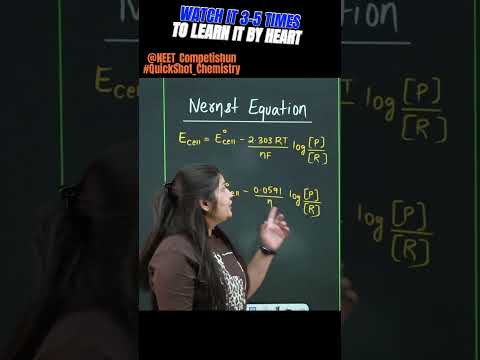Quick Understand The Nernst Equation | QuickShot Chemistry | #neetpreparation #neet #ncert #organic