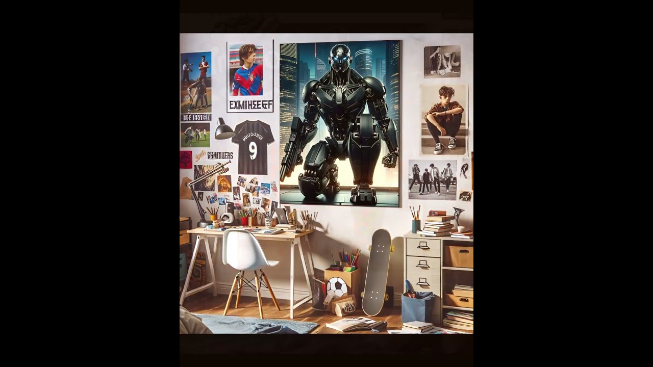 Robot painting ready to print - digital wall decor art - 56cmx70cm (4:5 ratio) 300 DPI HD