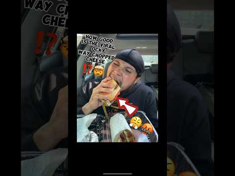 TRYING the VIRAL OVERHYPED Ocky Way Chopped Cheese in NYC‼️🤬😤 #shorts #food #viral #eating